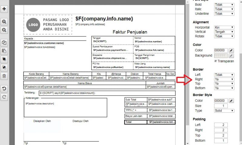 Menampilkan No. Seri (Serial Number) di Desain Cetakan Faktur Penjualan ...