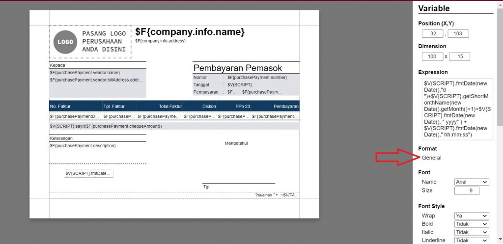 Menampilkan Tanggal & Waktu Cetak Dalam Format Bahasa Indonesia pada ...