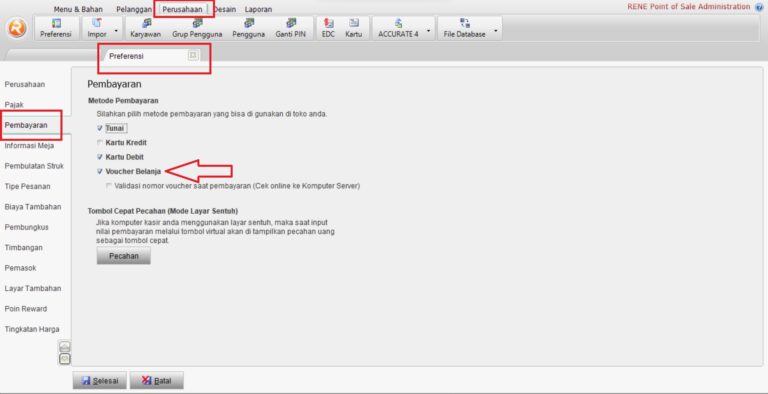 Pengaturan Metode Pembayaran Voucher Pada RENE POS 2 Untuk Proses ...