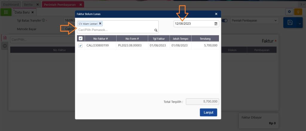 Membuat Perintah Pembayaran - Ultima Tekno Solusindo