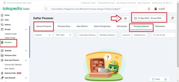 Ekspor Data Penjualan Tokopedia - Ultima Tekno Solusindo