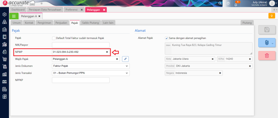 Pengaturan Format NPWP 15 Digit atau 16 Digit - Ultima Tekno Solusindo