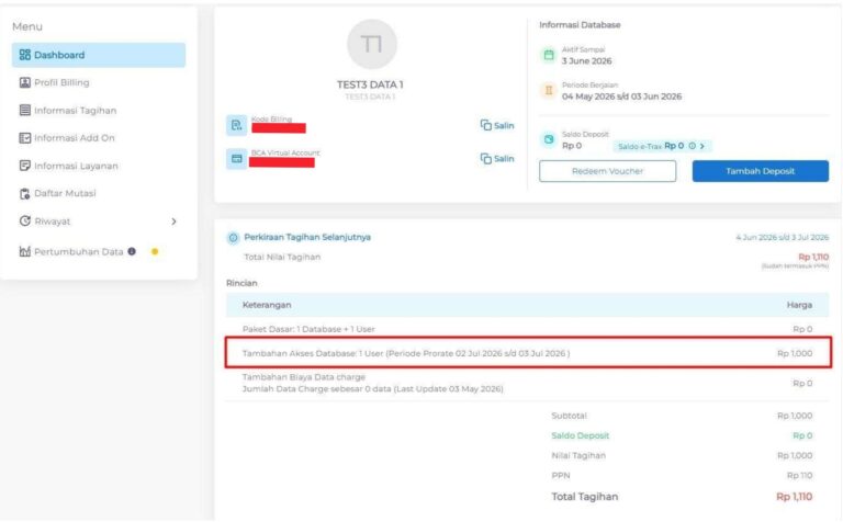Perhitungan Prorate Tagihan Accurate Online - Ultima Tekno Solusindo